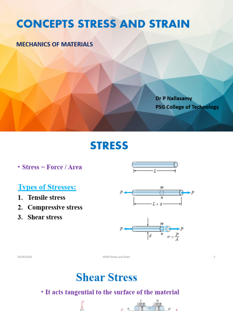 CO1-Concepts of Stress and Strain | PDF | Deformation (Engineering) | Young's Modulus