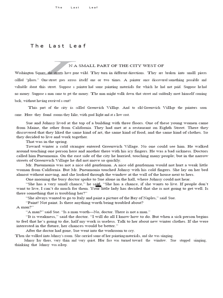 The Last Leaf | PDF