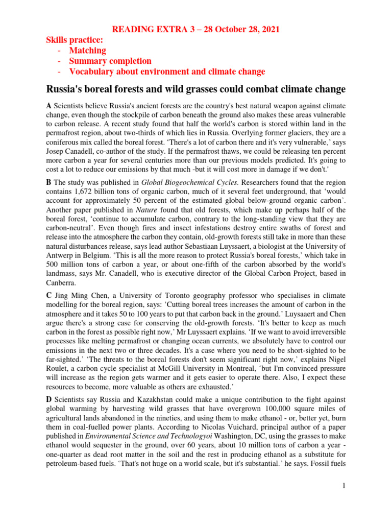 3-READING PRACTICE 3-28 Oct 2021 | PDF | Biofuel | Sustainable Energy