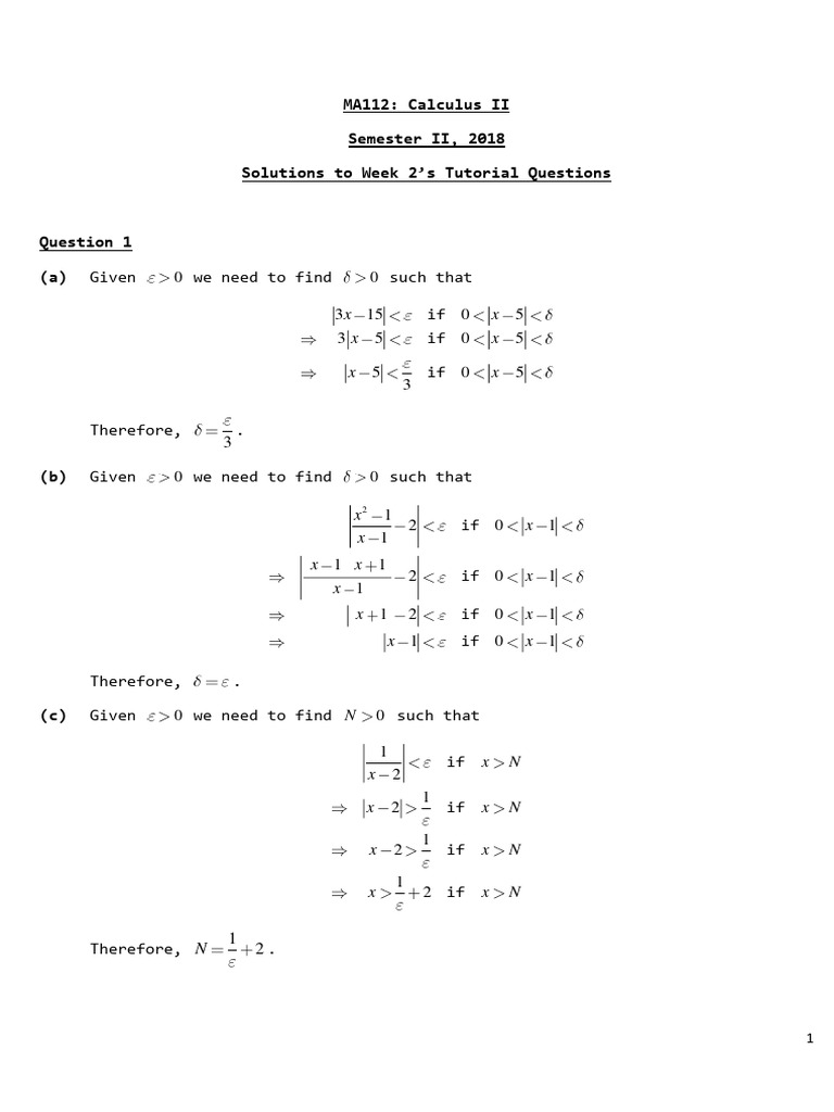 MA112 Wk2 Tuorial Solution | PDF | Mathematical Concepts | Euclidean ...