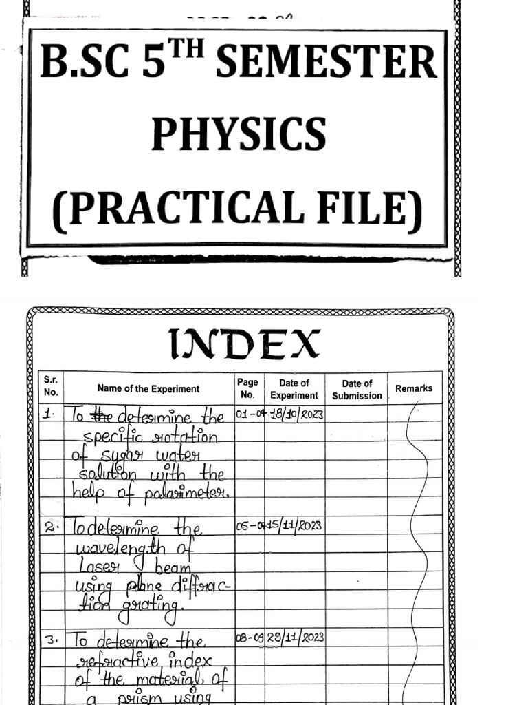BSC 5TH Semester (Physics) Practical File | PDF