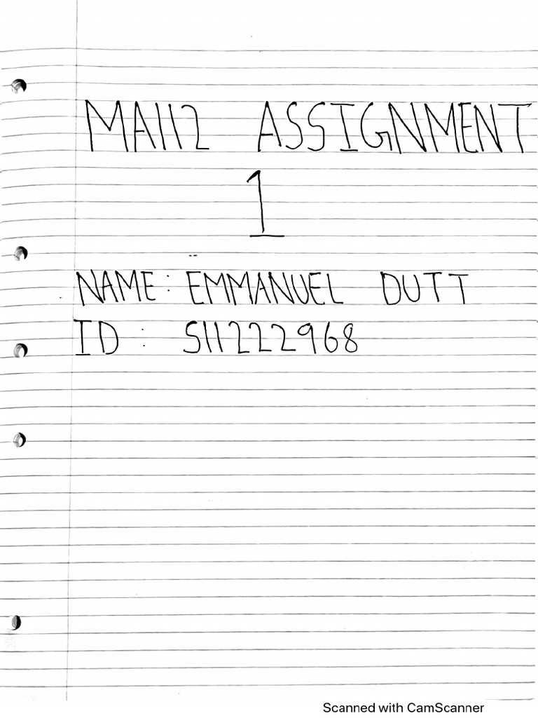 MA112 Assignment 1 | PDF