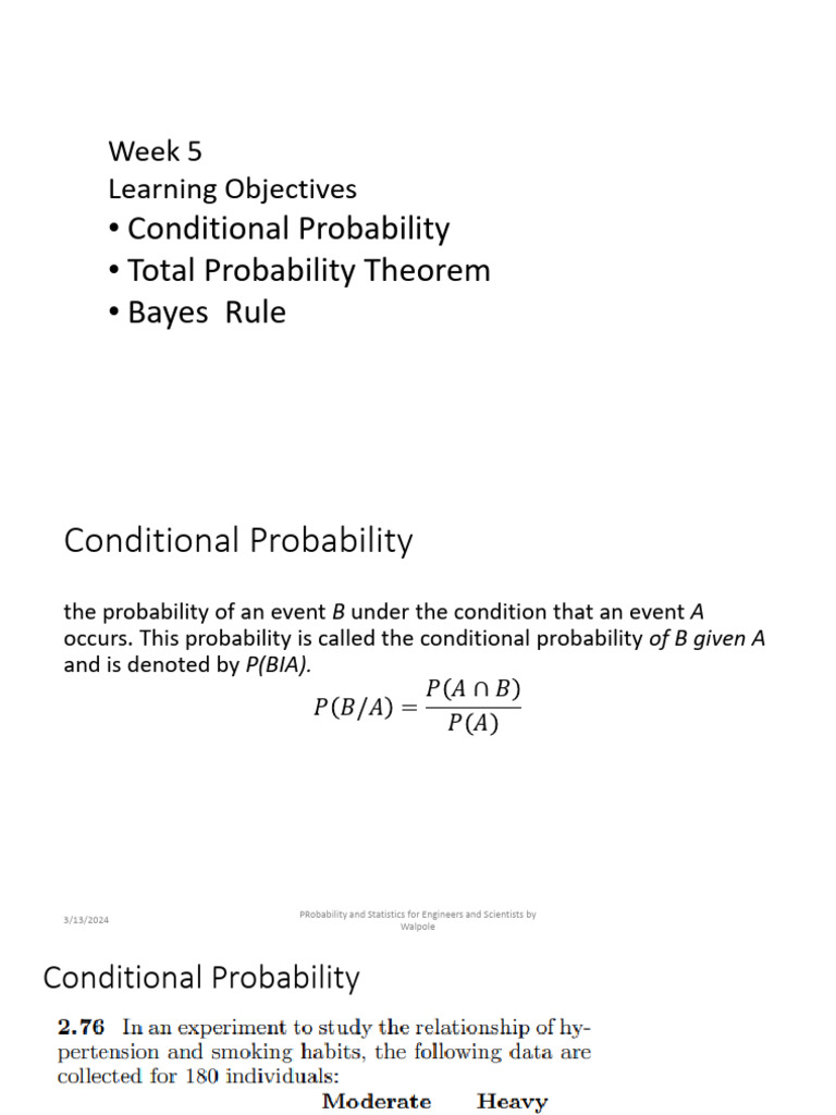 Lecture-5 Conditional Probability and Bayes Rule | PDF | Probability ... Lecture-5 Conditional Probability and Bayes Rule | PDF | Probability ...