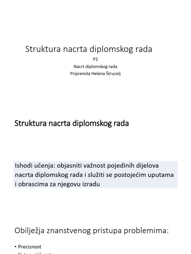 P2 Struktura Nacrta Diplomskog Rada | PDF