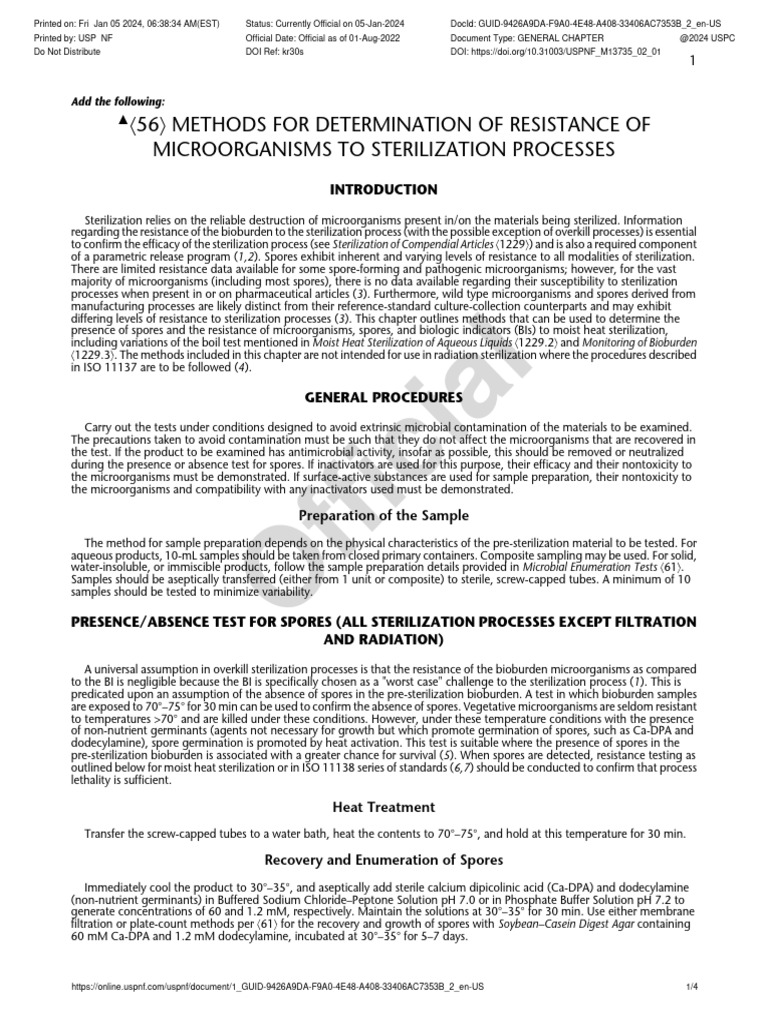 Microbial Resistance to Sterilization Methods | PDF | Sterilization ...