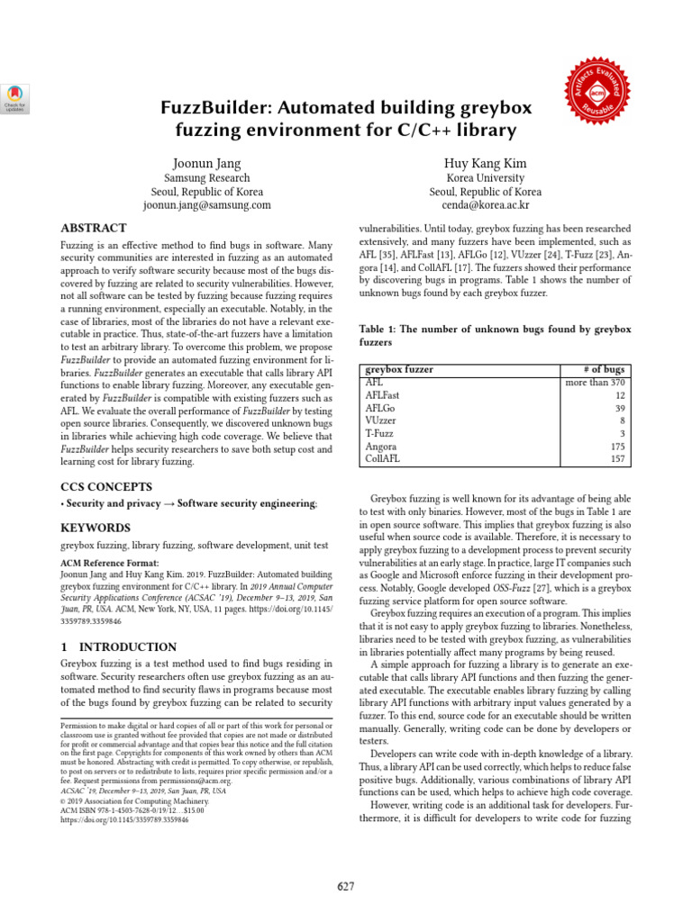 FuzzBuilder-Automated Building Greybox Fuzzing Environment For C - C++ Library | PDF | Unit ...