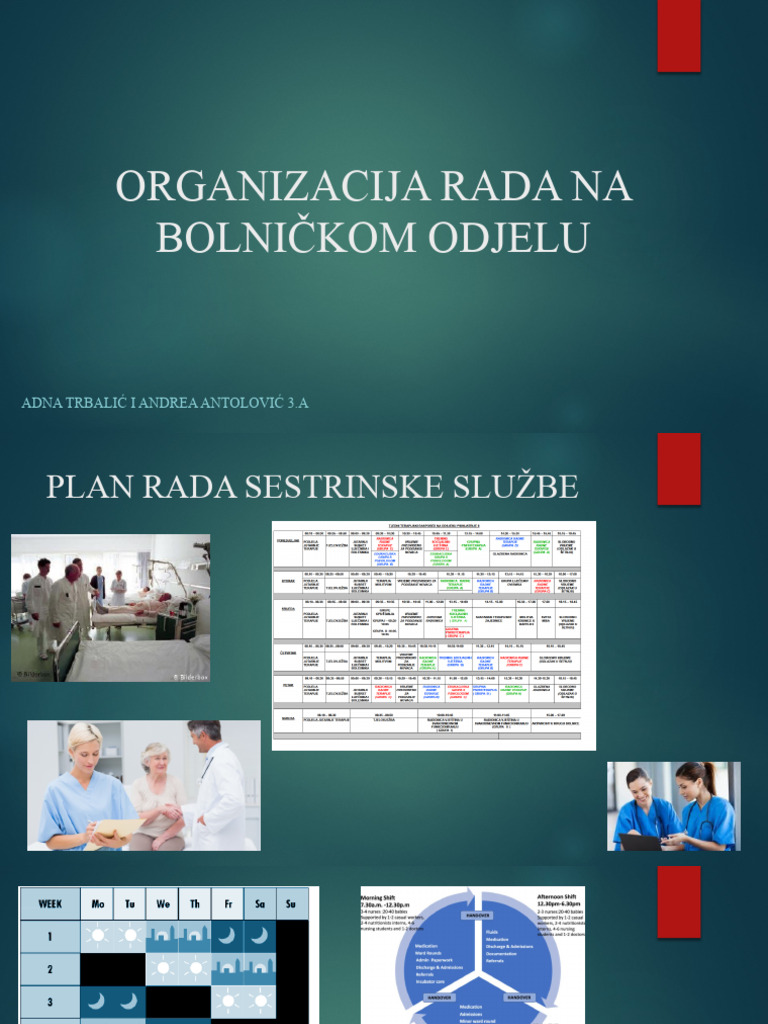 Organizacija Rada Na Bolničkom Odjelu | PDF