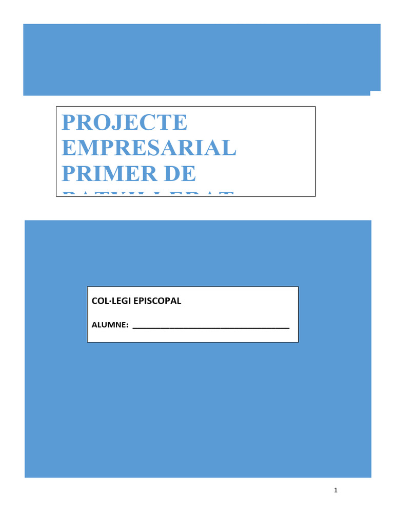 Dossier Projecte Empresarial 1r Batxillerat | PDF