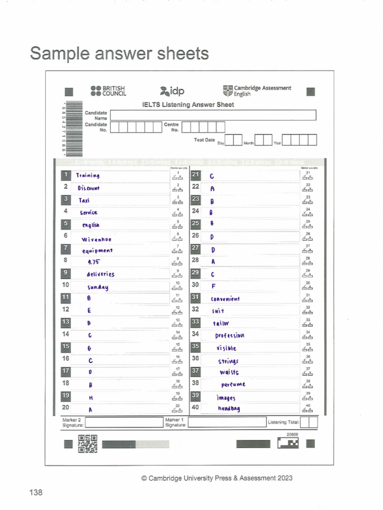 Answer Sheet 2 | PDF