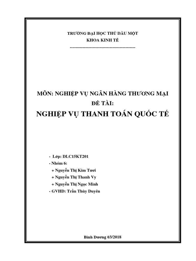 Tieu Luan NV Thanh Toan Quoc Te. Nhom 6 | PDF