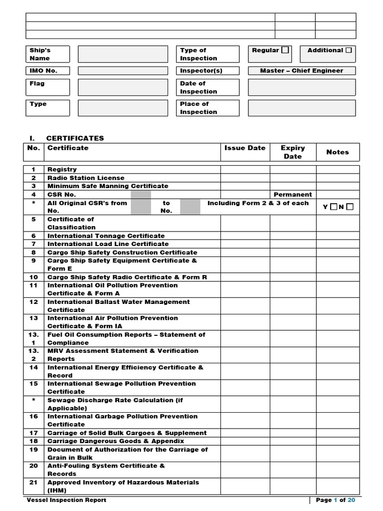 Comprehensive Vessel Inspection Report | PDF | Ships