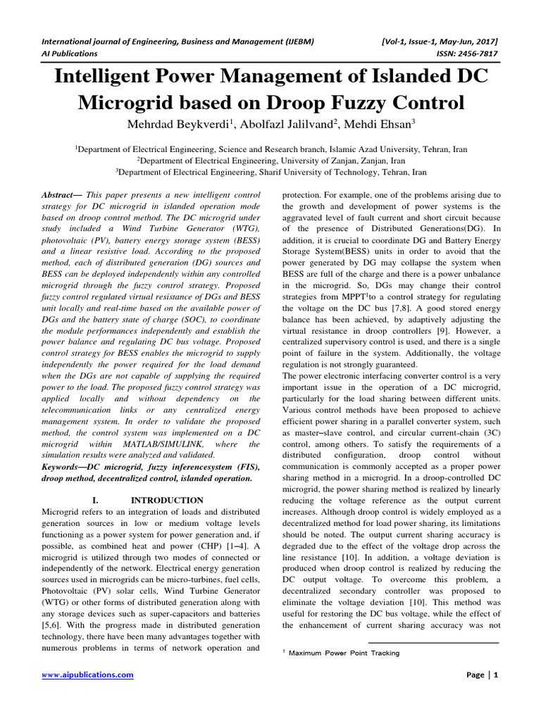 Intelligent Power Management of Islanded | PDF | Direct Current | Distributed Generation