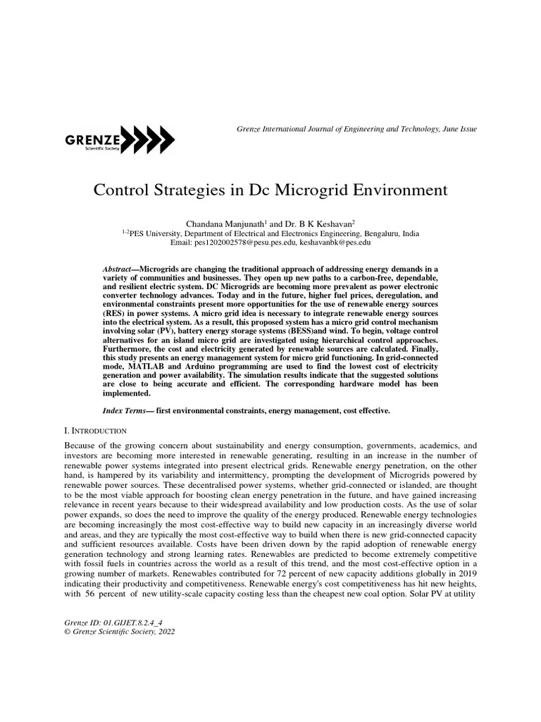Control Strategies in DC Microgrid Envir | PDF | Renewable Energy | Solar Power