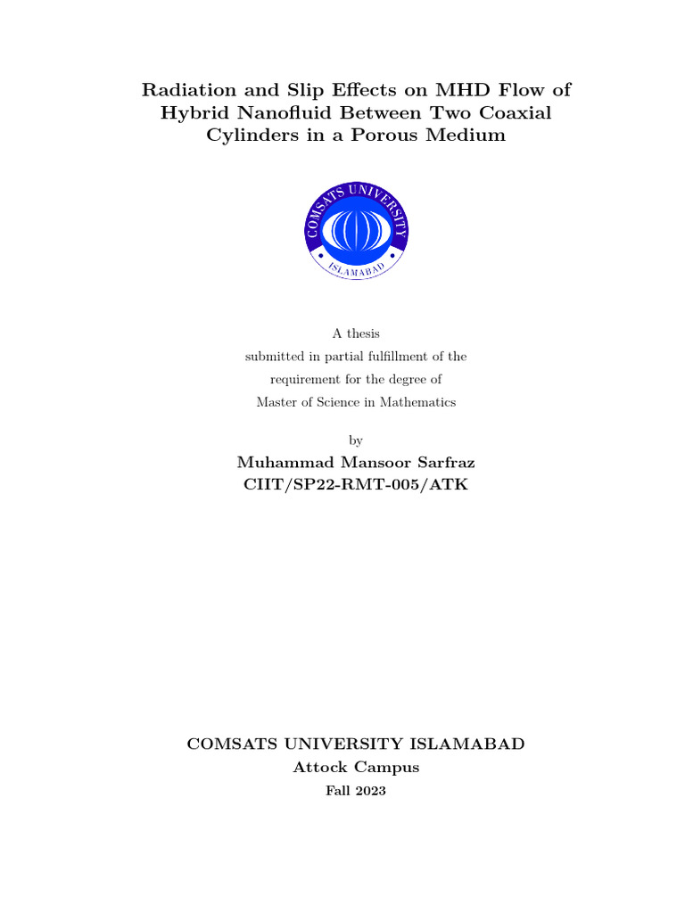 Main Thesis YOUR NAME | PDF | Fluid Mechanics | Viscosity