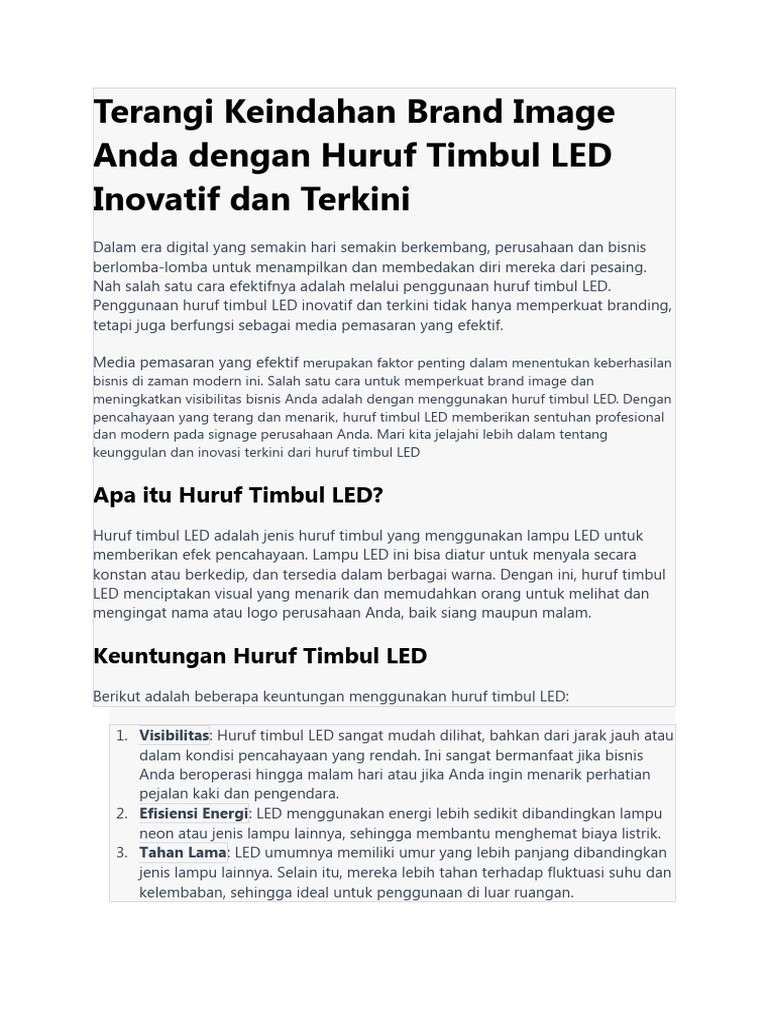 Terangi Keindahan Brand Image Anda Dengan Huruf Timbul LED Inovatif Dan ...