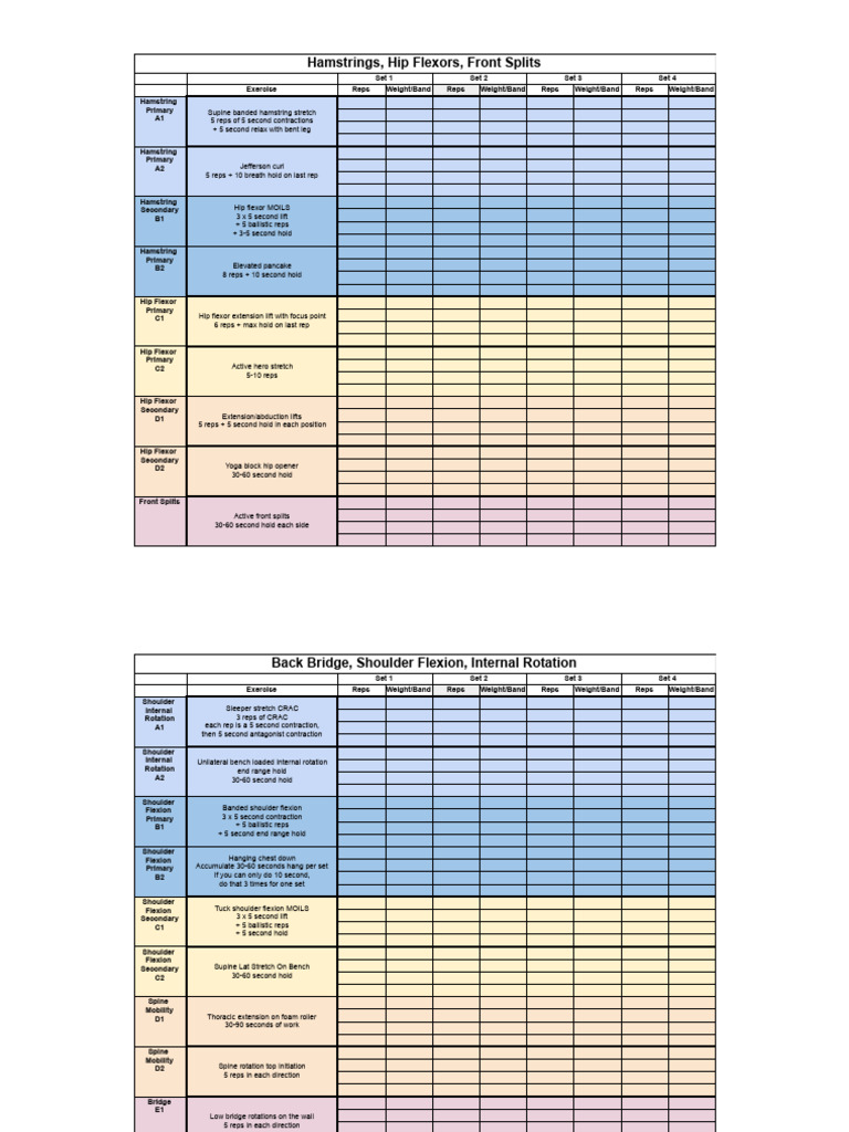 Flexibility Routine: Hamstrings & Hips | PDF | Anatomical Terms Of ...