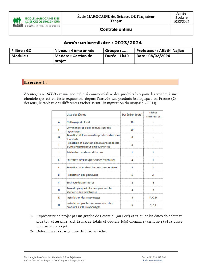 Gestion de Projet 4GC | PDF | Business