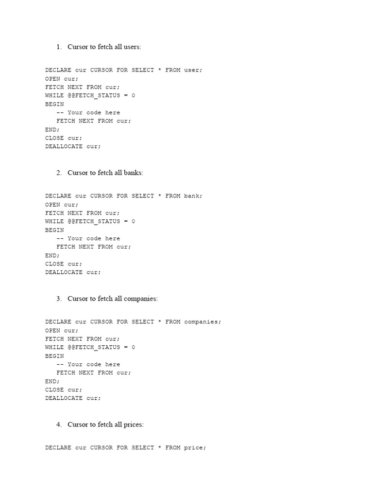 Dbms Cursors | PDF | Databases | Investing Dbms Cursors | PDF | Databases | Investing