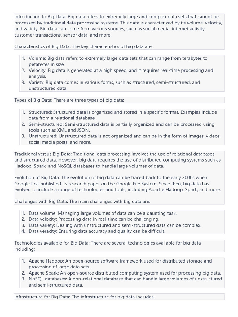 Introduction To Big Dat1 | PDF | Apache Hadoop | No Sql