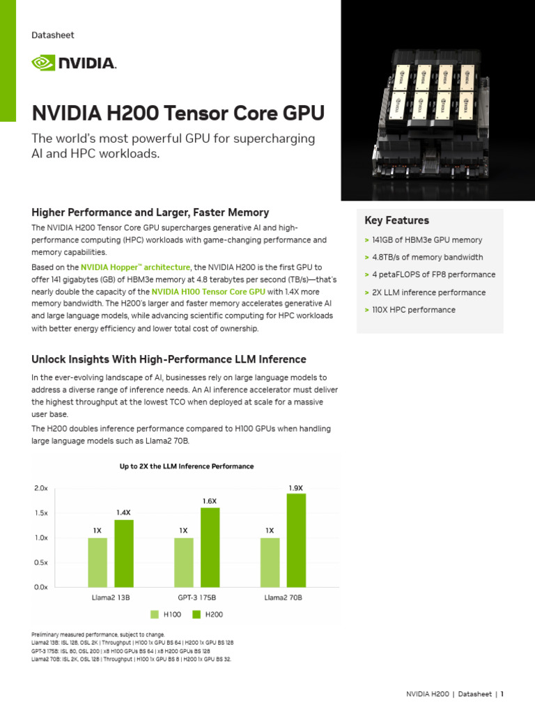 HPC Datasheet sc23 h200 Datasheet 3002446 | PDF | Graphics Processing Unit | Supercomputer