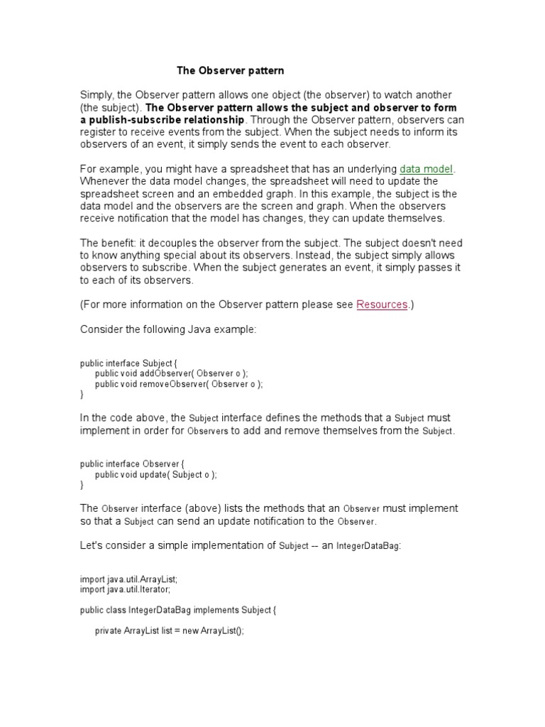 Observer Pdf Systems Engineering Object Oriented Programming