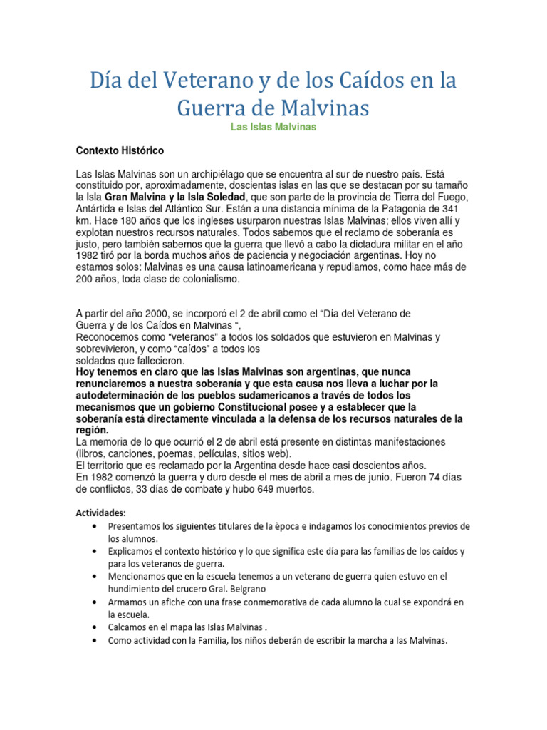 Día Del Veterano y de Los Caídos en La Guerra de Malvinas | Descargar ...