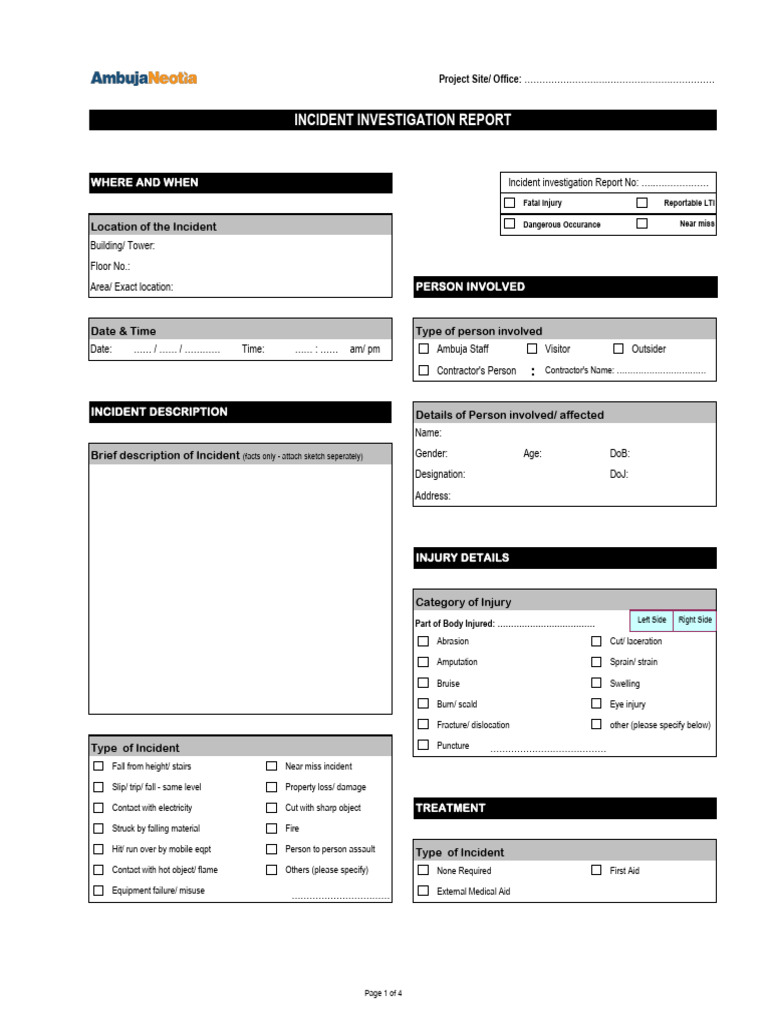 OHSMS 5 - Incident Investigation Report | PDF