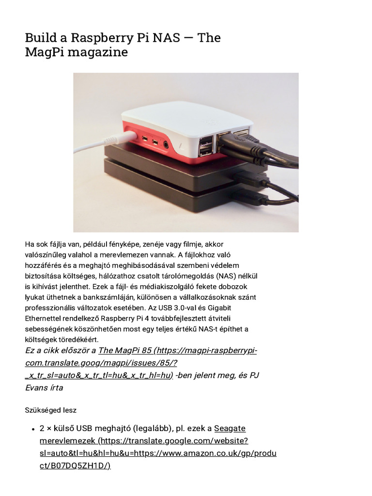 Építsen Egy Raspberry Pi NAS-t | PDF
