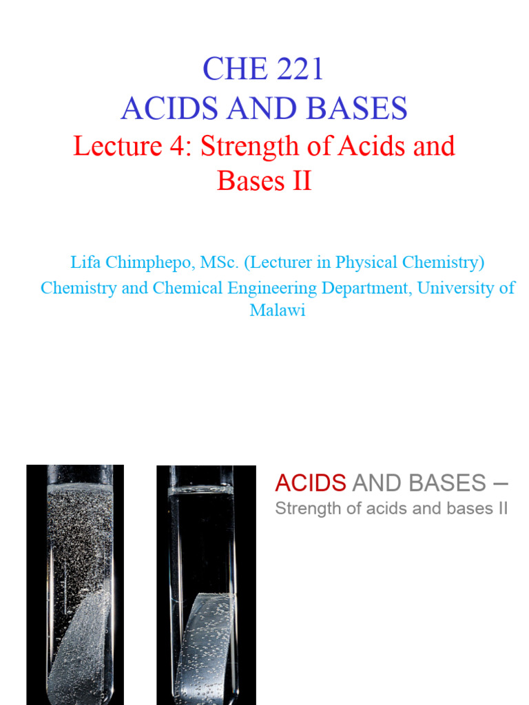 Lecture 4 - Strength of Acids and Bases II | PDF | Acid | Acid ...