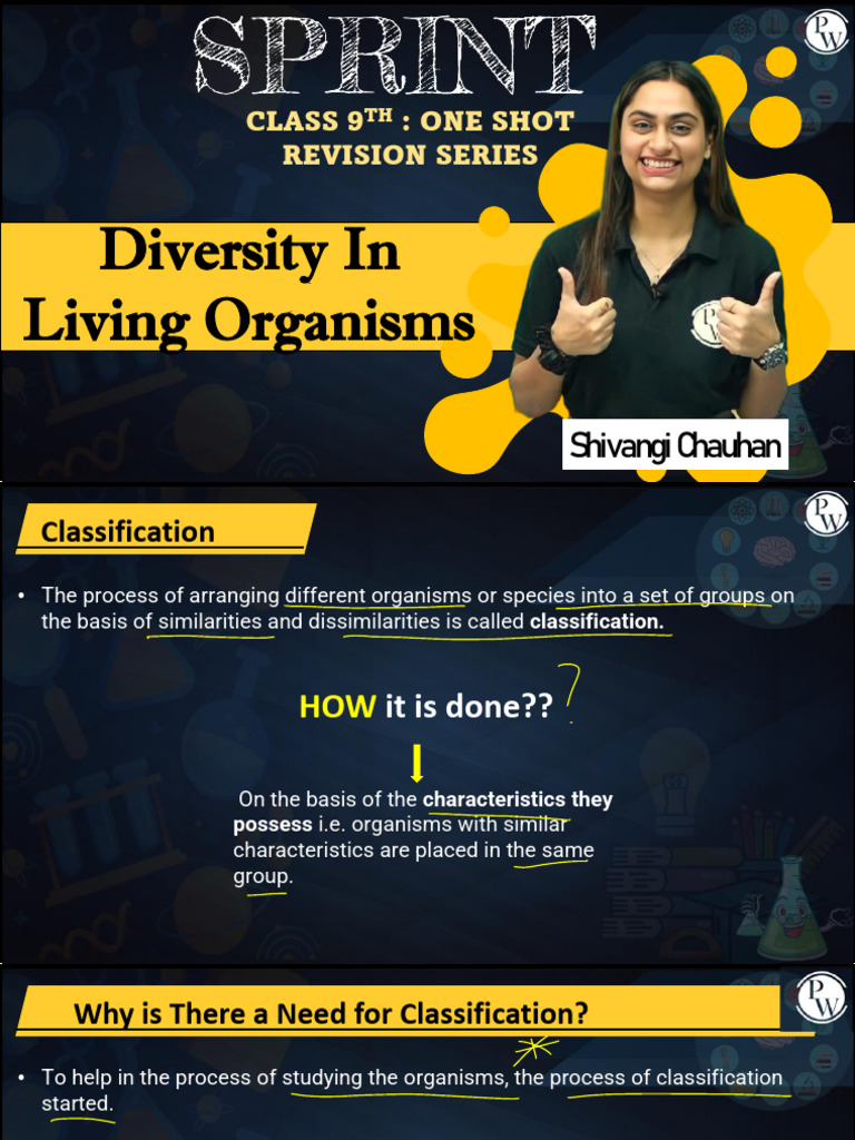 DIVERSITY IN LIVING ORGANISMS - Class Notes - Sprint | PDF | Biology ...