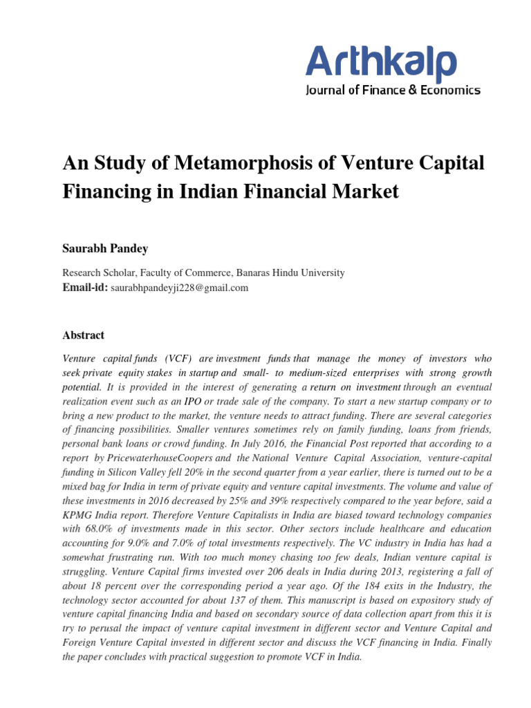 Saurabh Pandey 1 | PDF | Corporate Finance | Venture Capital