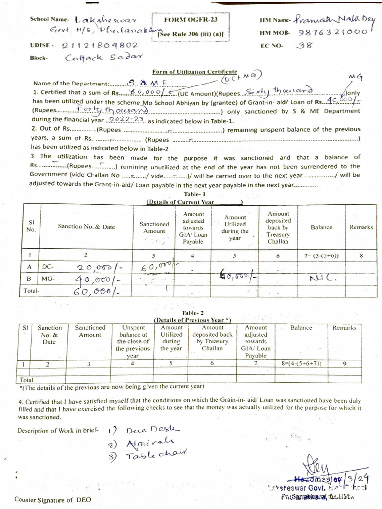 UC Form Duly Filled in For Reference Only | PDF