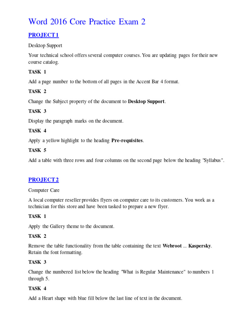 Exam 2 | PDF | Microsoft Word | Computing