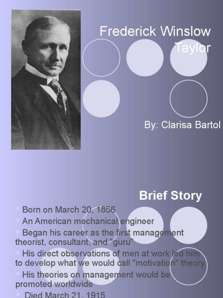 Frederick Winslow Taylor | PDF | Business | Employee