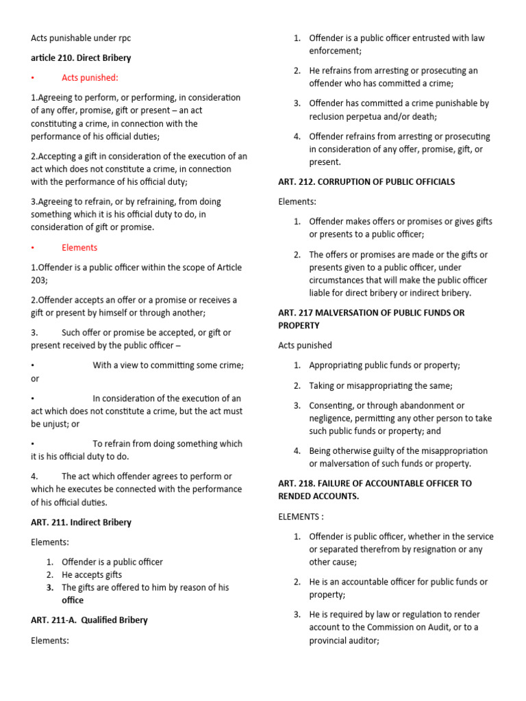 Bribery and Corruption Under RPC | PDF | Crimes | Crime & Violence