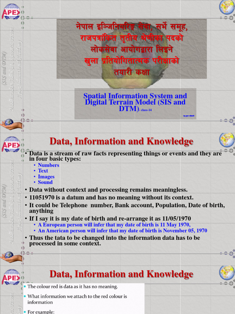 Spatial Information System and Digital Terrain Model (SIS and DTM) - Class14 | PDF | Image ...