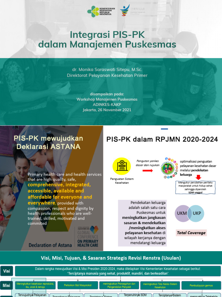 INTEGRASI PISPK DAN MANAJEMEN PUSKESMAS - 26 Nov 2021 | PDF | Kesehatan ...