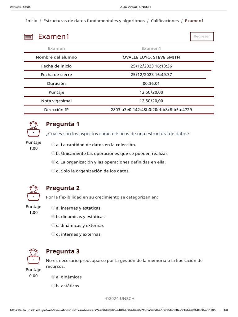 Examen de La Unidad | PDF | Matemáticas Aplicadas | Algoritmos y Estructuras de Datos