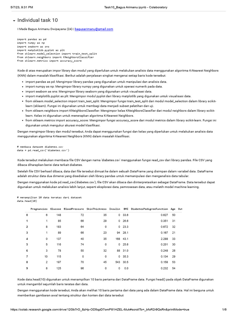 Task10 - Bagus Arimanu - Ipynb - Colaboratory | PDF | Komputer