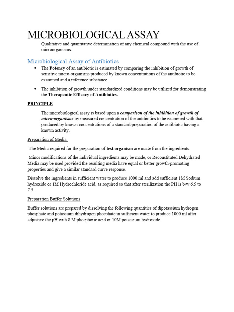 Microbiological Assay | PDF | Growth Medium | Chemistry