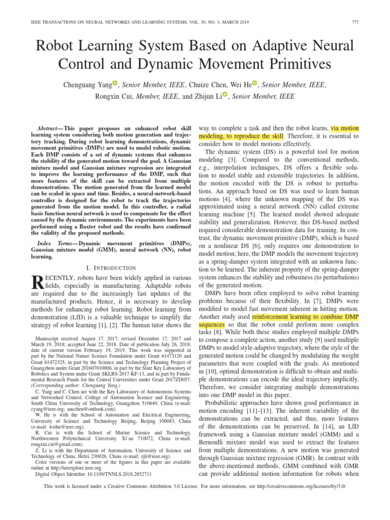 Robot Learning System Based On Adaptive Neural Control and Dynamic ...