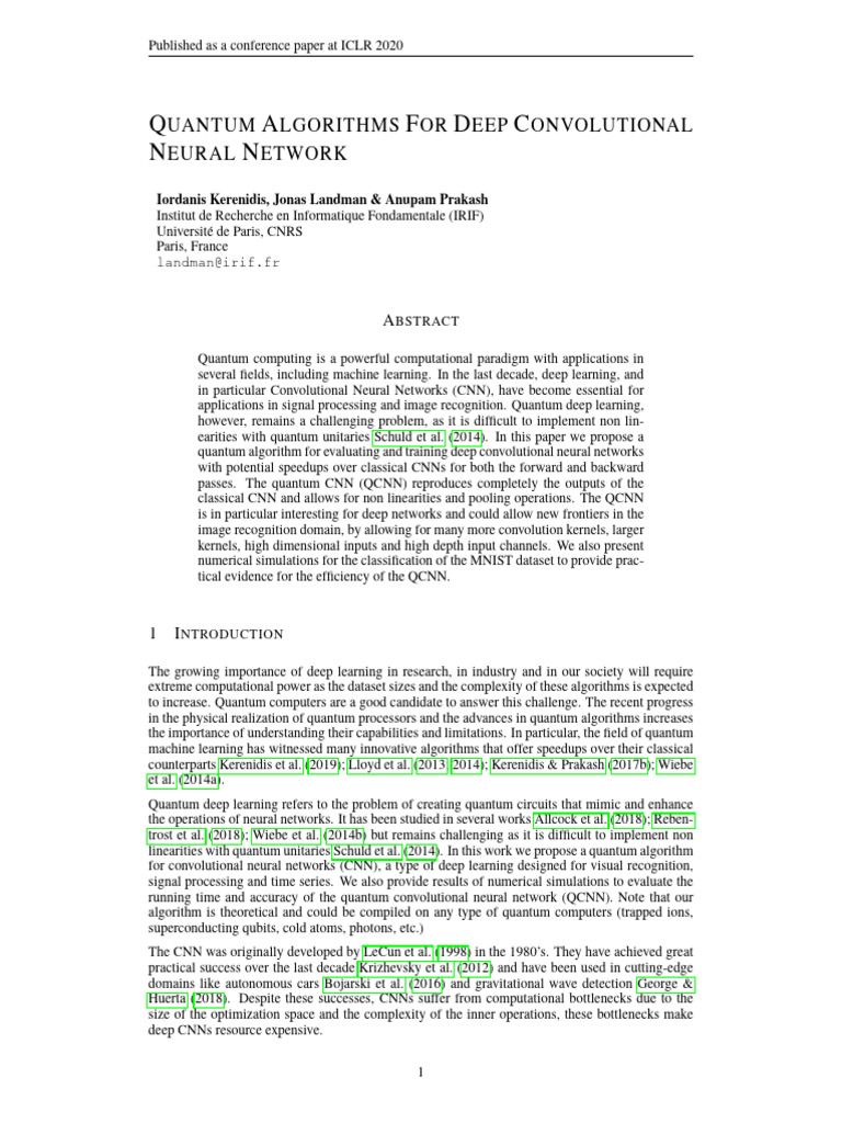 1560 Quantum Algorithms For Deep Co | PDF | Quantum Computing | Artificial Neural Network