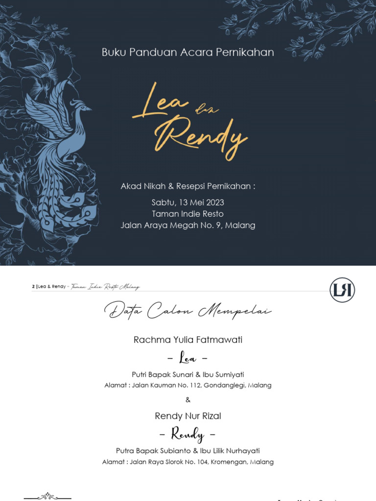 Buku Panduan Acara Lea & Rendy | PDF