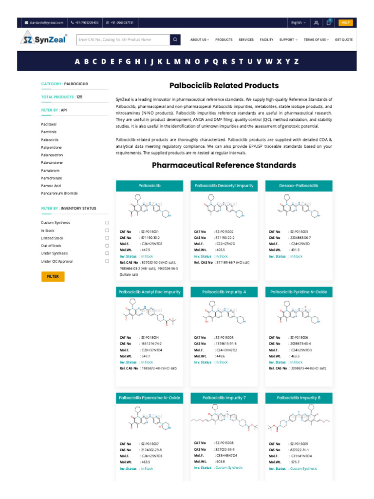 SynZeal Research: Discover Our Extensive Range of Palbociclib API ...