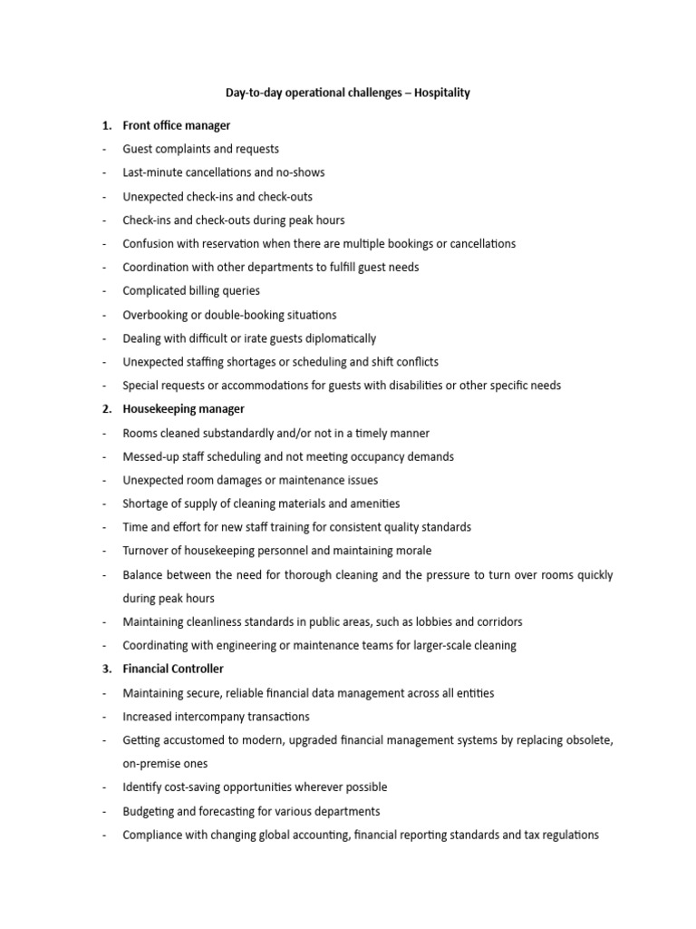 Day To Day Operational Challenges | PDF | Procurement | Business