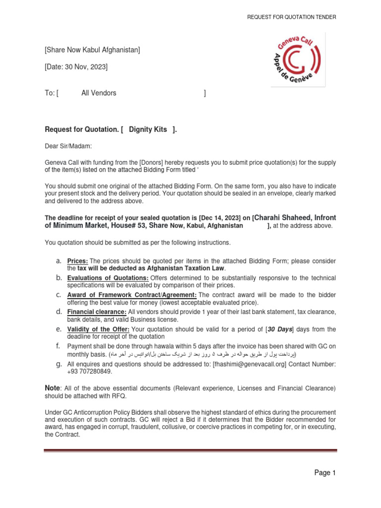 Geneva Call Dignity Kit | Download Free PDF | Prices | Flashlight