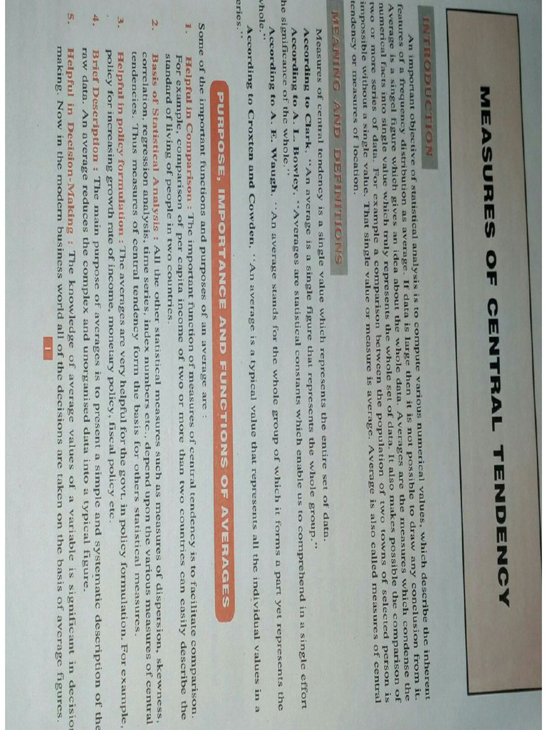 Measures of Central Tendency | PDF