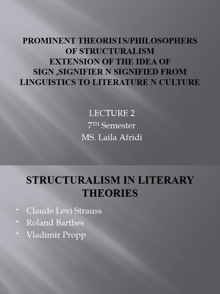 Key Theorists of Structuralism | PDF | Liberal Arts Education