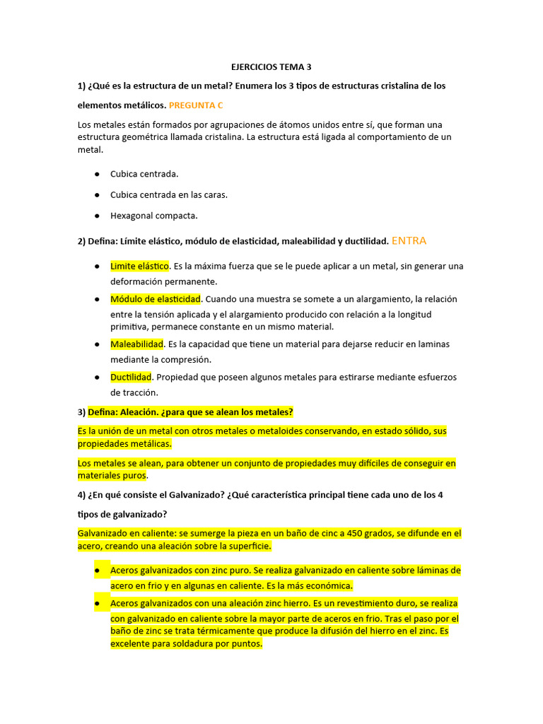 Examen Tema 3 y 4 Estructuras. | PDF | Acero | Rieles