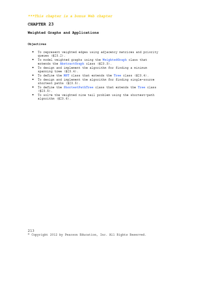CH23 Weighted Graphs | PDF | Vertex (Graph Theory) | Graph Theory